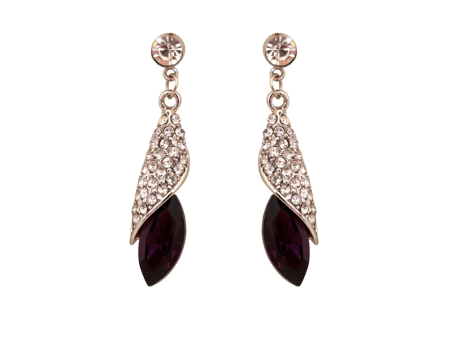 Buy Crunchy Fashion Austrain Crystal Purple Earring Online | Purplle