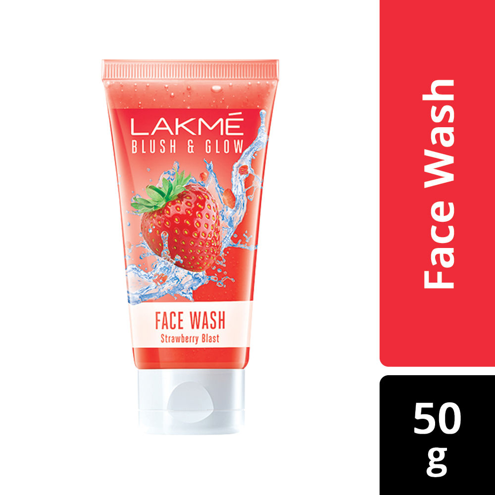Buy Lakme Blush And Glow Strawberry Blast Face Wash 50 G Online Purplle