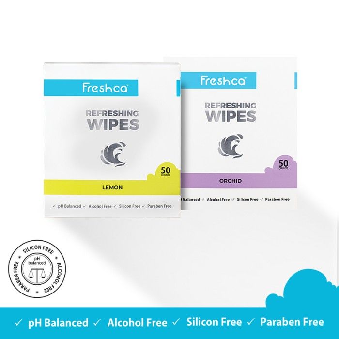 Freshca Wet Wipes for Men- Orchid, Lemon Fragrance