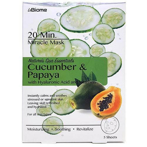 LeBiome Nature's Spa Cucumber Papaya Mask - 5 Pack