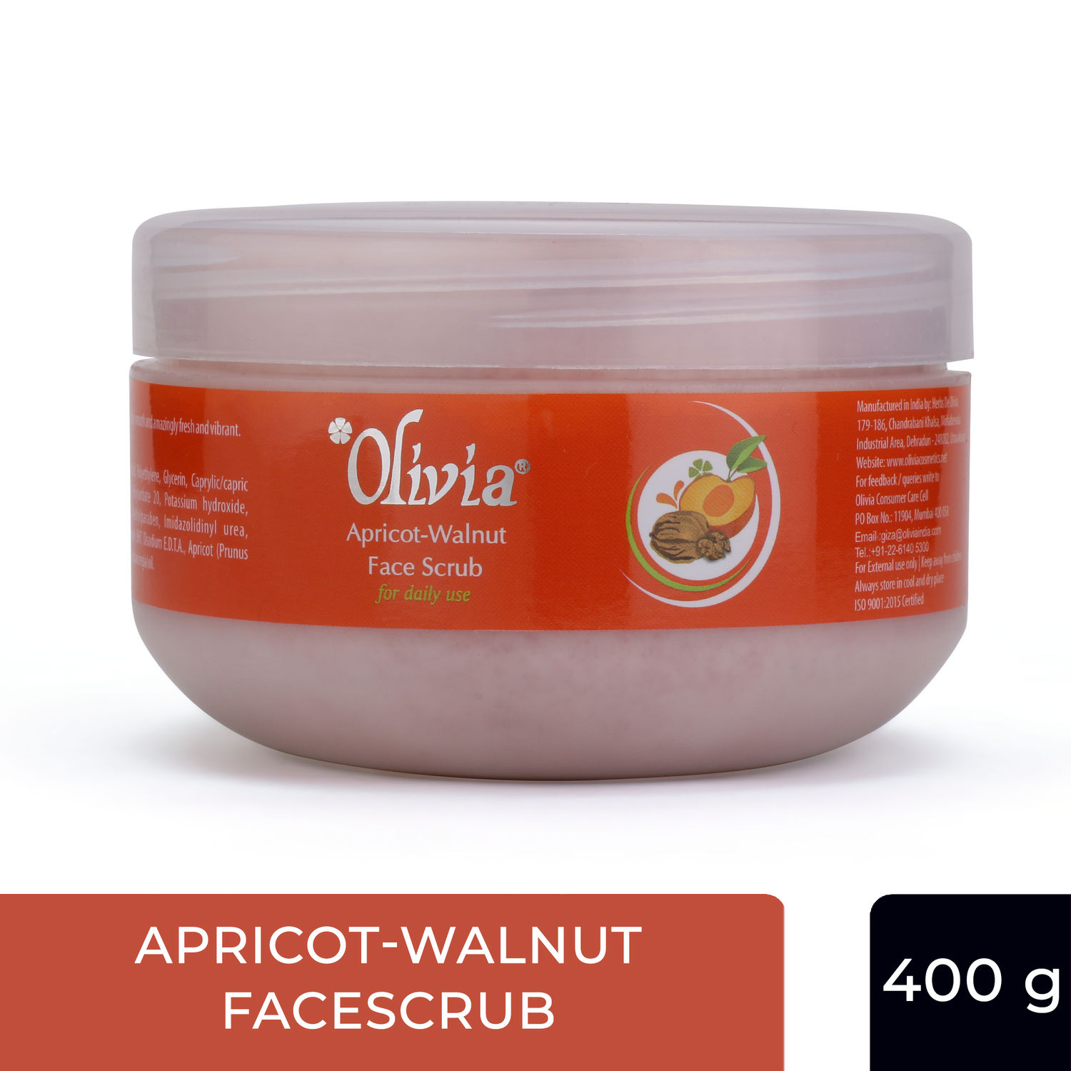 Buy Olivia Aprocot-Walnut Face Scrub (400 g) Online | Purplle
