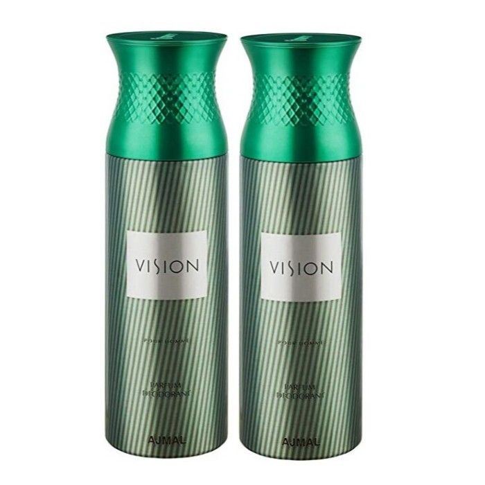 Ajmal Vision Pour Homme Perfum Deodorant (400 ml) (Pack of Two)
