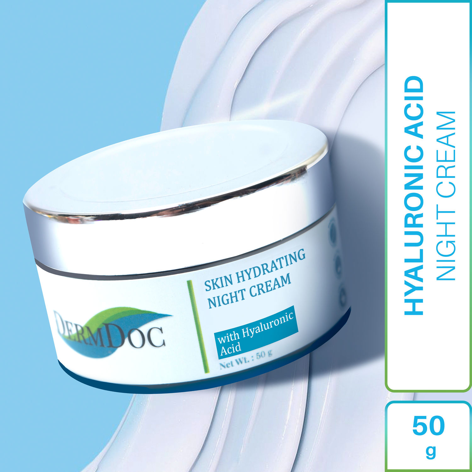 Buy DermDoc Skin Hydrating Night Cream with Hyaluronic Acid (50 g ...