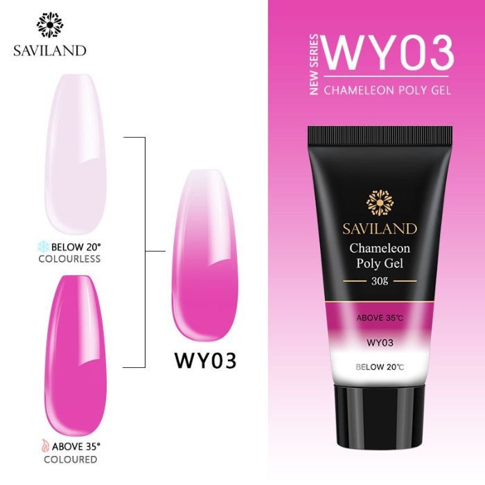 Buy SAVILAND Polygel Changing Color Thermal Extension Nail Art ...