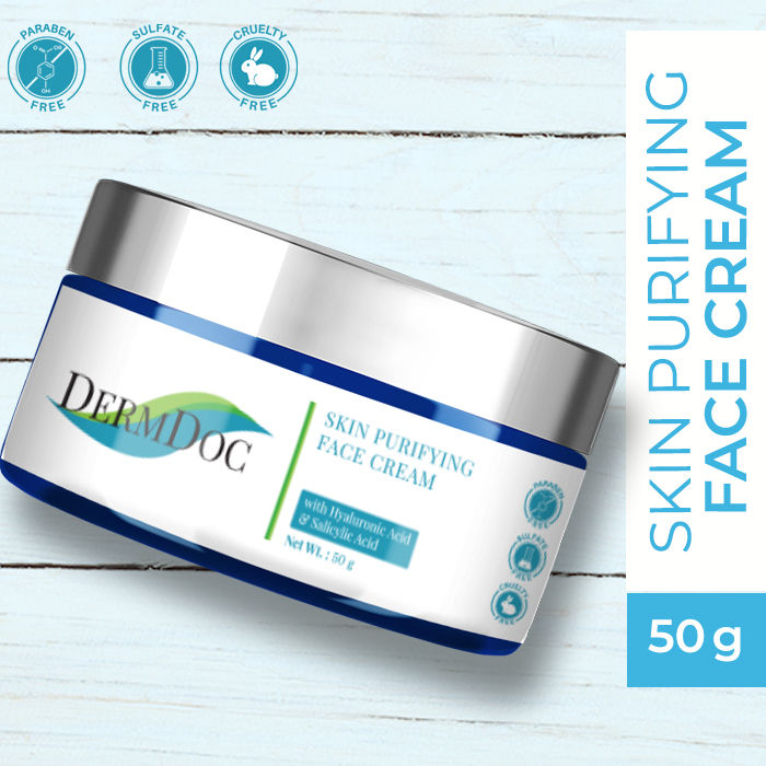 Dermdoc Skin Purifying Face Cream with Hyaluronic Acid & Salicylic Acid (50 gm)
