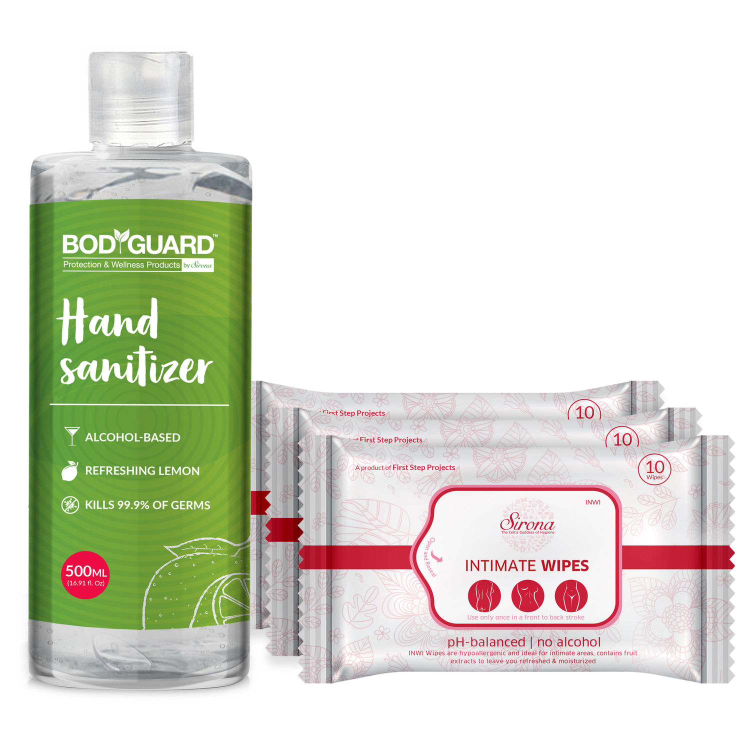 Bod Guard Alcohol Based Hand Sanitizer with Refreshing Lemon - 500 ml ...