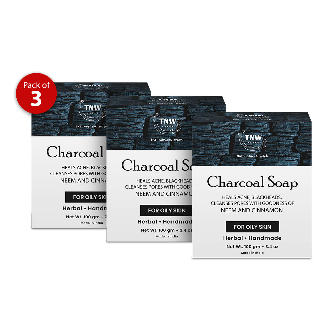 Buy TNW - The Natural Wash Handmade Charcoal Soap For Blackheads and ...