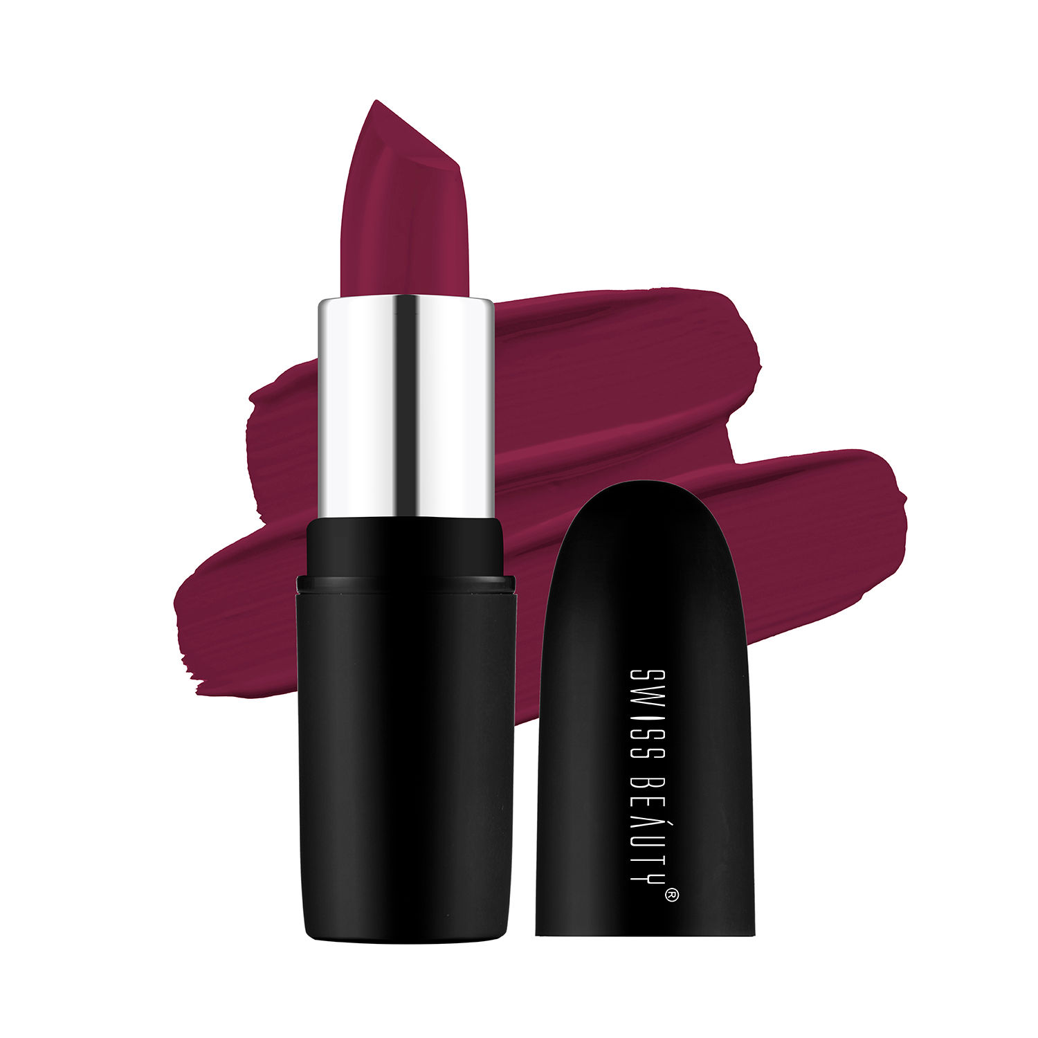 Buy Swiss Beauty Pure Matte Lipstick - Red-Wine (3.8 g) Online | Purplle