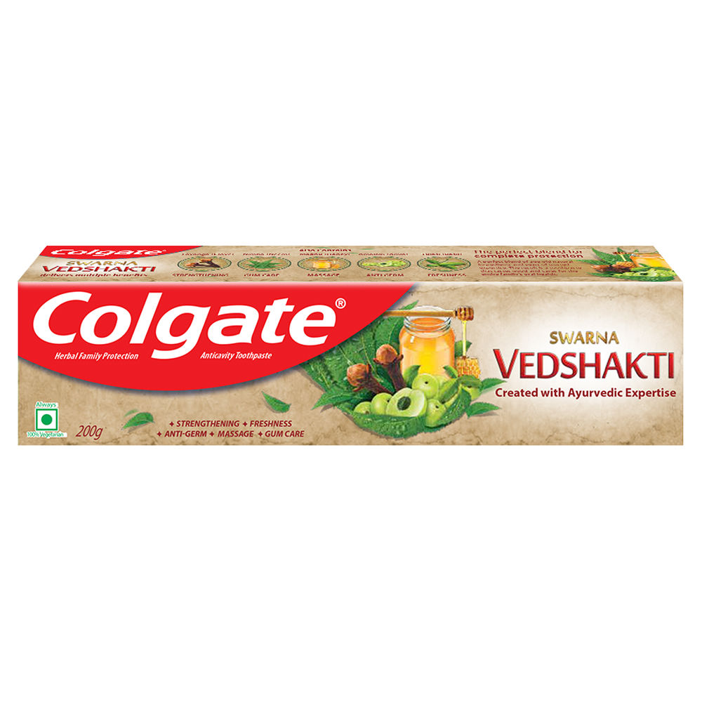 Buy Colgate Swarna Vedshakti Ayurvedic Toothpaste, Anti-Bacterial Paste ...