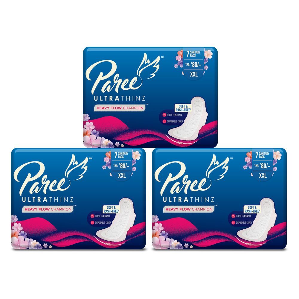 Buy Paree Ultra Thinz Soft & Rash Free Sanitary Pads For Heavy Flow 7 ...