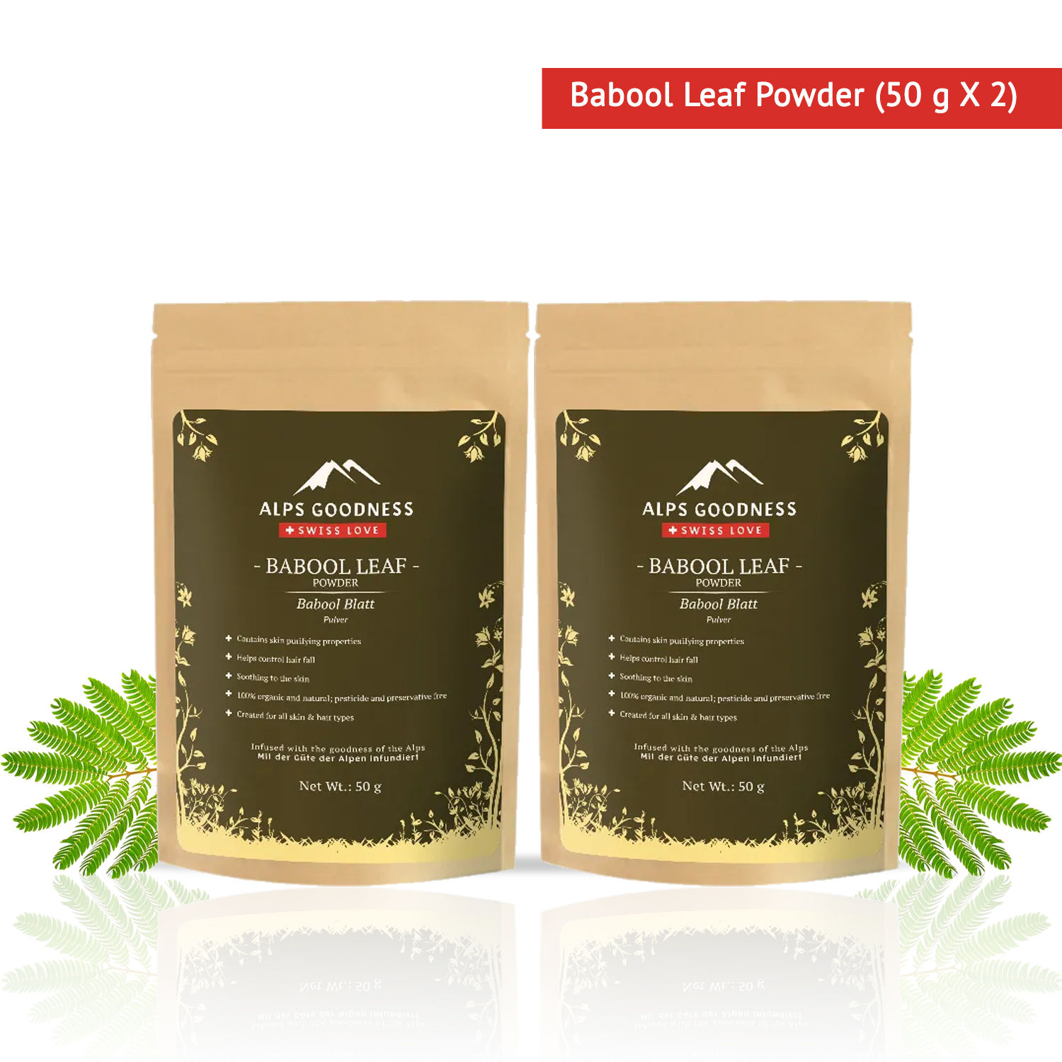 Buy Alps Goodness Powder - Babool Leaf (50 g)- Pack of 2 Online | Purplle