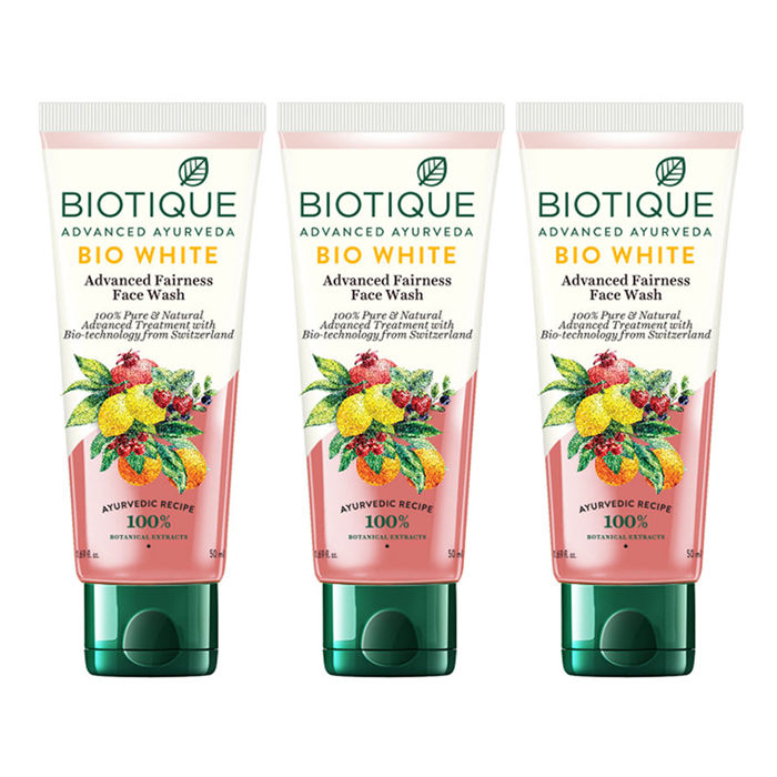 Buy Biotique Bio White Advanced Fairness Face Wash (50 ml) Pack of 3 ...