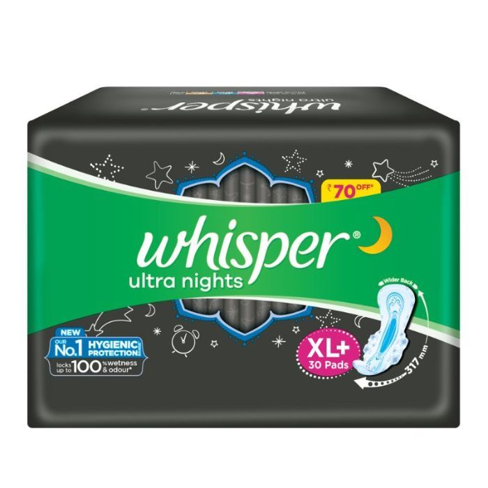 Buy Whisper Ultra Overnight Sanitary Pads with Wings - 30 Pieces (XL ...