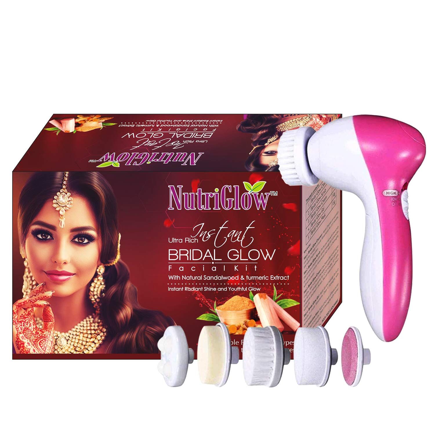 NutriGlow Ultra Rich Instant Bridal Glow Facial Kit (55gm) with 5 in 1 ...