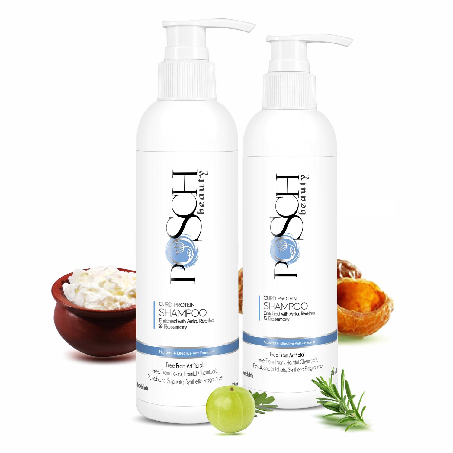 Posch Curd Protein Shampoo with Amla, Reetha & Rosemary ( 200 ml ) Combo