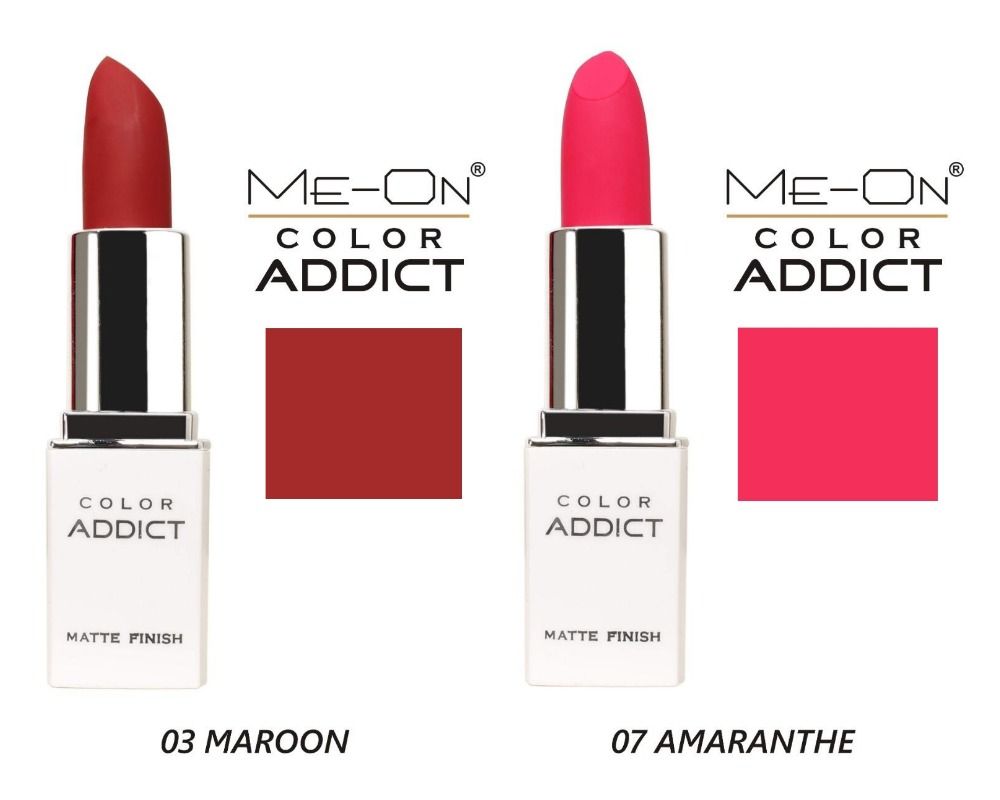 Me-On Pack of 2 Color Addict Matte Lipsticks (3 & 7) 8gm