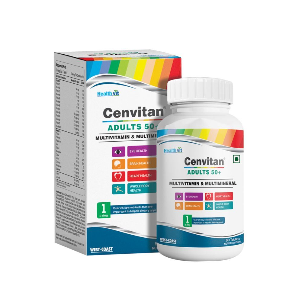 Healthvit Cenvitan Adults 50+ Multivitamin & Multimineral with 25 ...