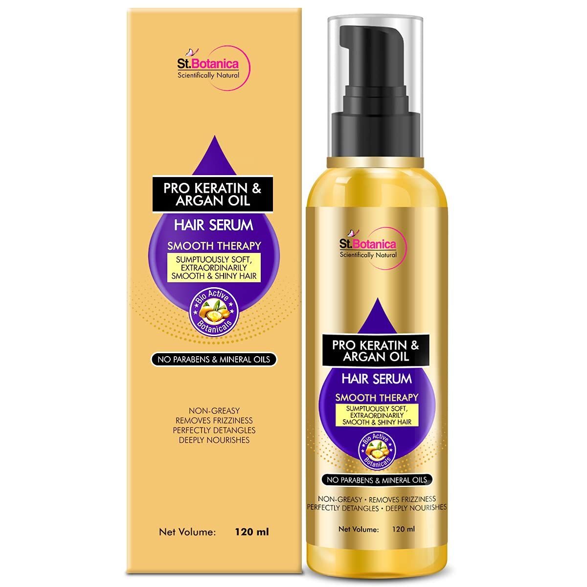 St Botanica Pro Keratin & Argan Oil Smooth Therapy Hair Serum - For ...