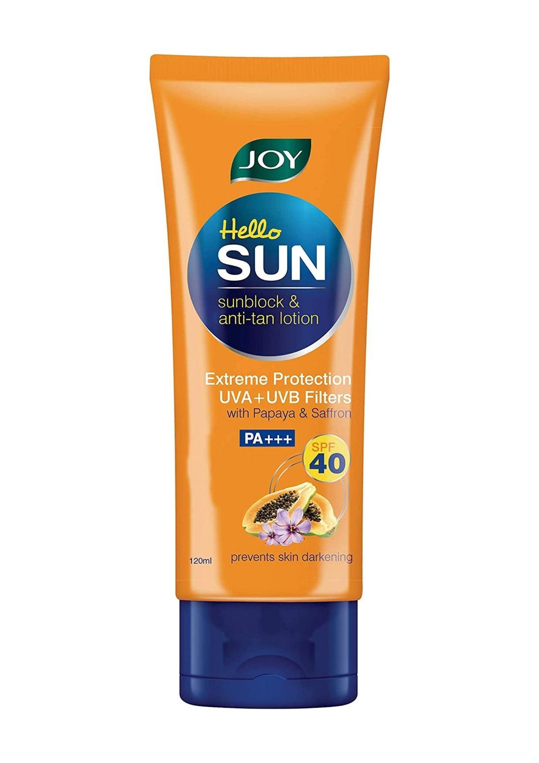 Joy Hello Sun Sunblock & Anti Tan Lotion Sunscreen SPF 40 PA+++, 120ml