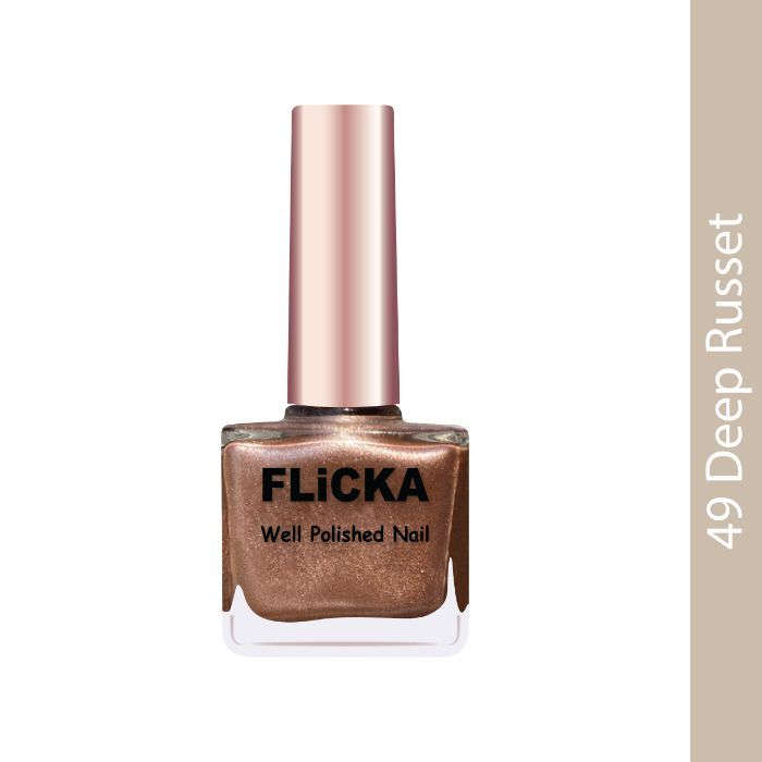 Flicka Well Polished Nail Polish- 49 Deep Russet (9.5Ml)