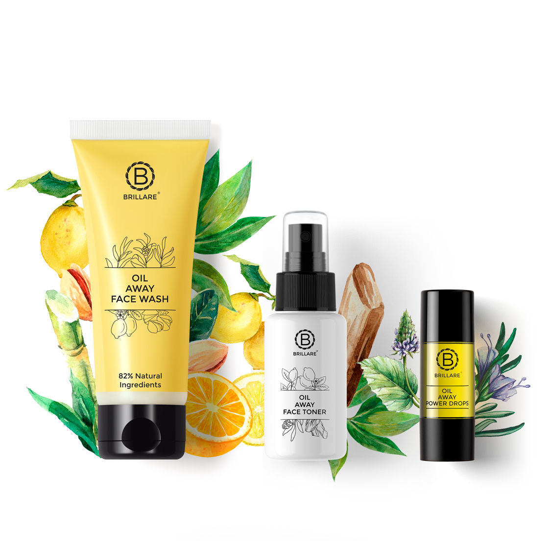 Brillare Oil Away Complete Skin Care Kit For Acne Prone Skin