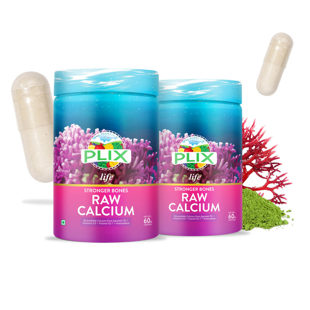 Plix Life Raw Calcium for Stronger Joints & Bones, Pack of 2