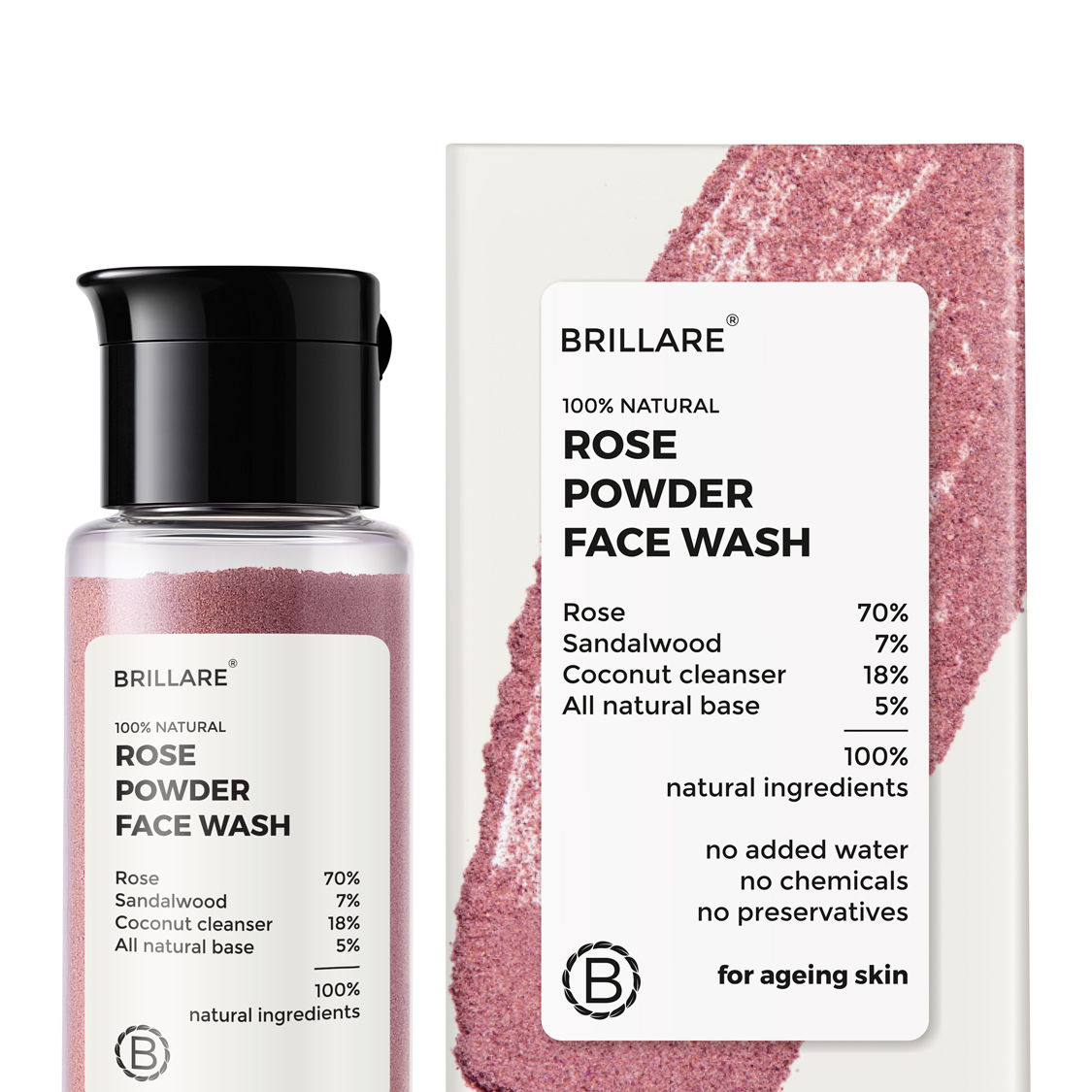 Brillare Real Rose Face Wash For Hydrated, Younger Looking Skin (15g)