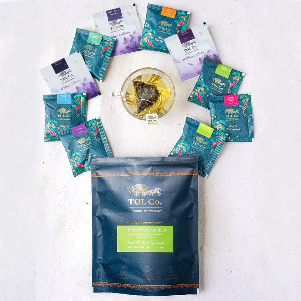 TGL Green Tea Sampler, Tea Assortment | 20 Teas, 2 Pyramid Tea Bag of ...