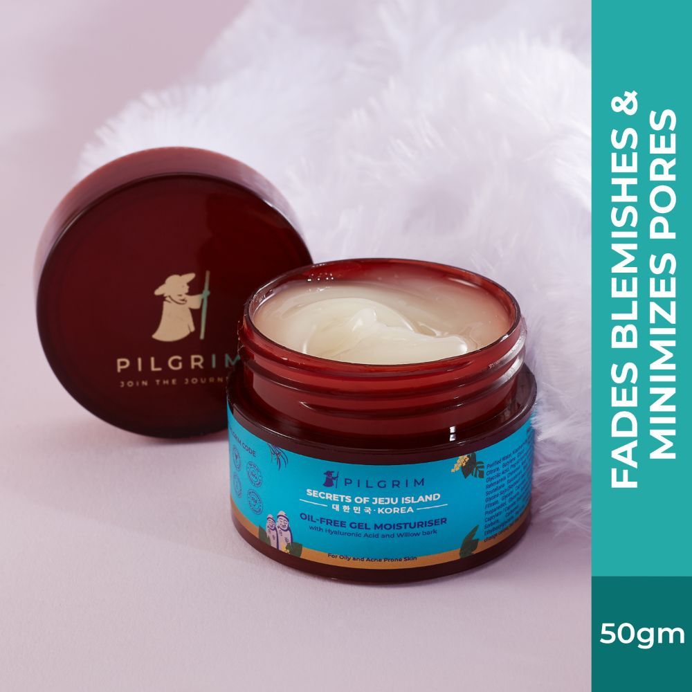 Pilgrim Oil-free Gel Moisturiser with Hyaluronic Acid and Willow bark, 50gm