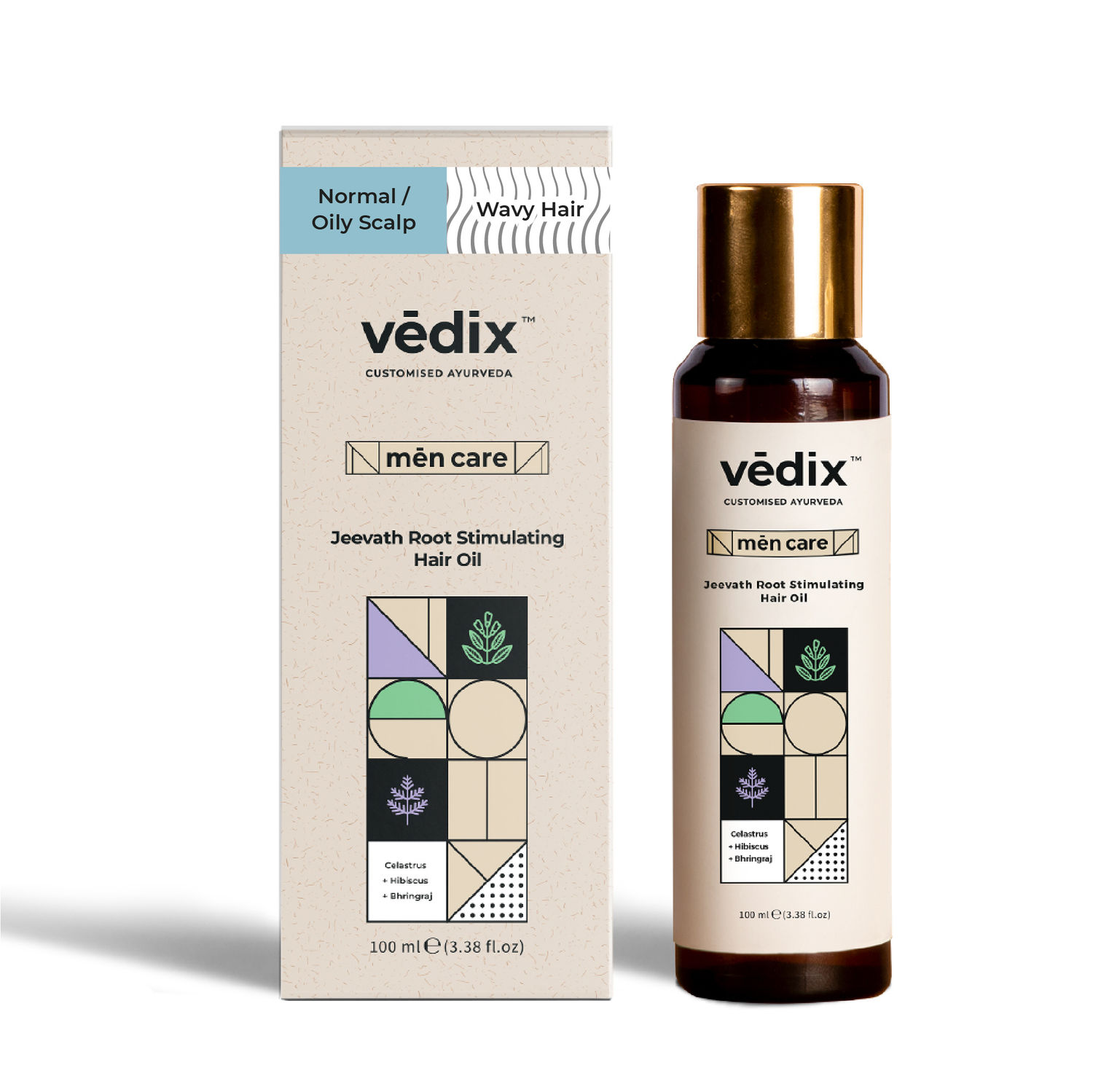 Vedix Customized Ayurvedic Mens Hair Oil for Hair Growth - Jeevath Root ...