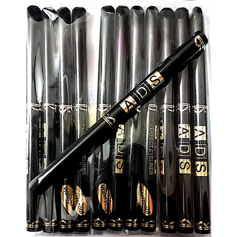 Favon ADS Pack of 12 Black Eyeliner cum Kajal Pencils (Black packaging)