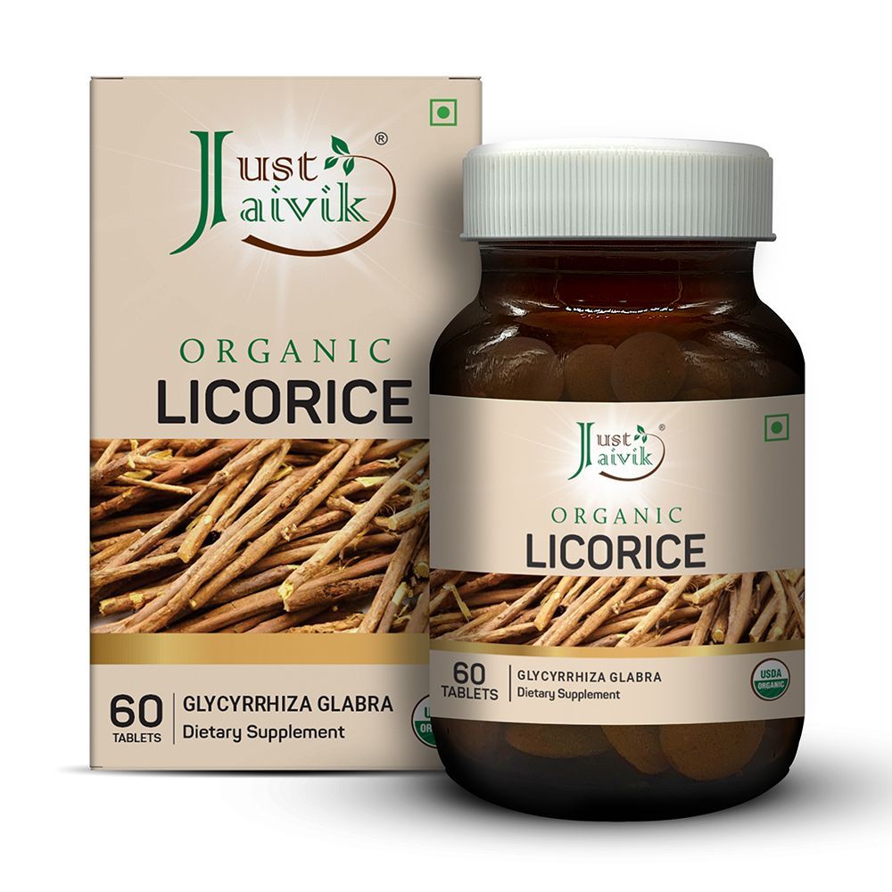 Just Jaivik Organic Licorice Tablets 600mg 60 Tablets