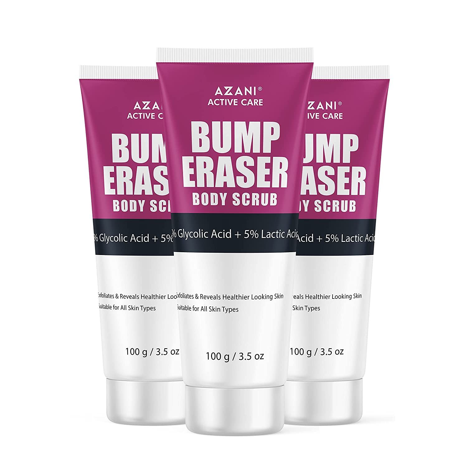 Azani Bump Eraser Body Scrub, 5% Glycolic Acid + 5% Lactic Acid ...