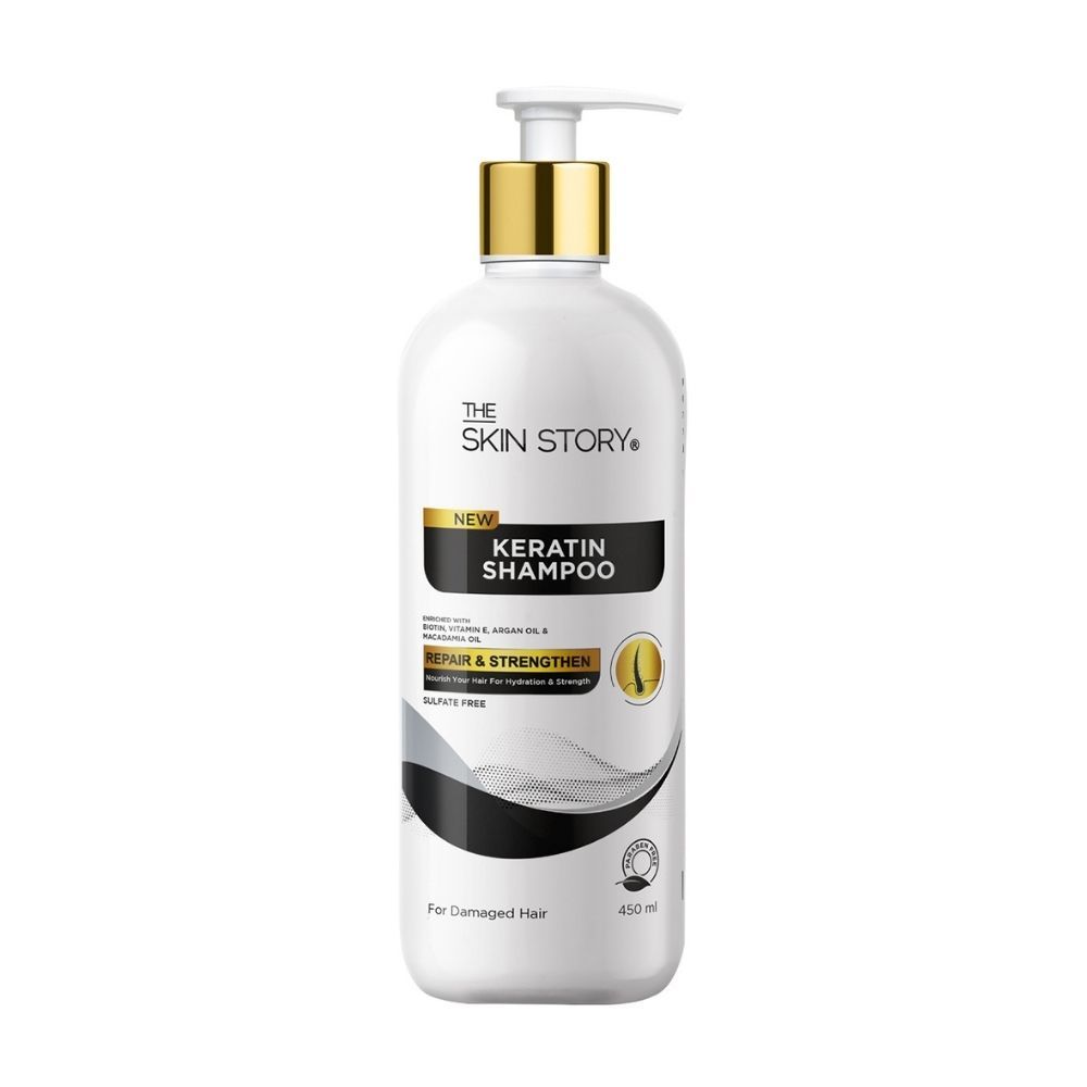 The Skin Story Sulfate Free Keratin Shampoo, For Damaged Hair (450 ml)