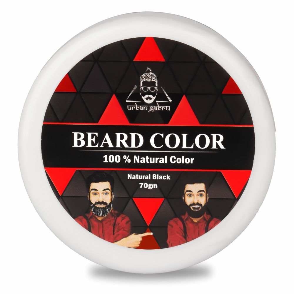 UrbanGabru Beard Color For Men Black - 100% Natural Heena Powder -70 Gm