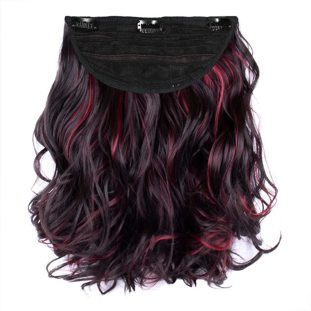 STREAK STREET CLIP-IN 18" FULL-WAVY BURGUNDY HAIR EXTENSIONS
