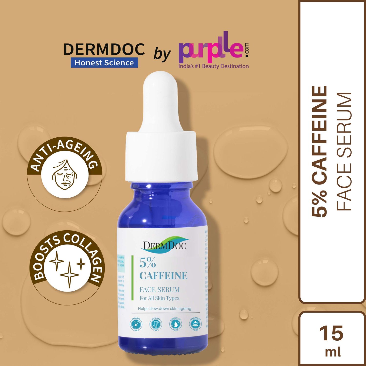 Dermdoc 5% Caffeine Face Serum for All Skin Type 15ml