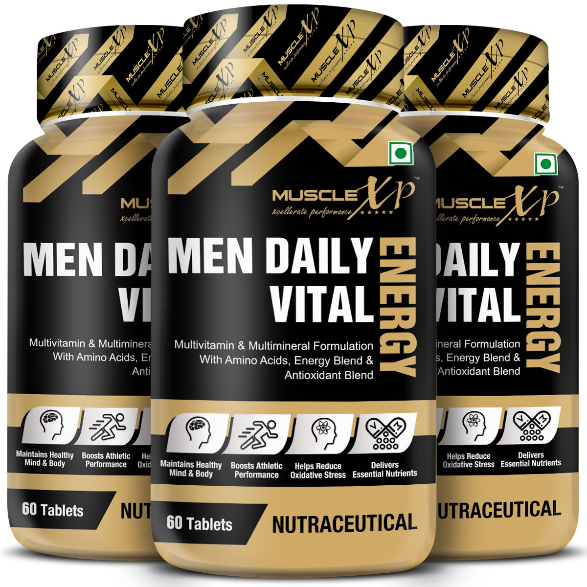 MuscleXP Men Daily Vital Energy With Multivitamins, Multiminerals ...