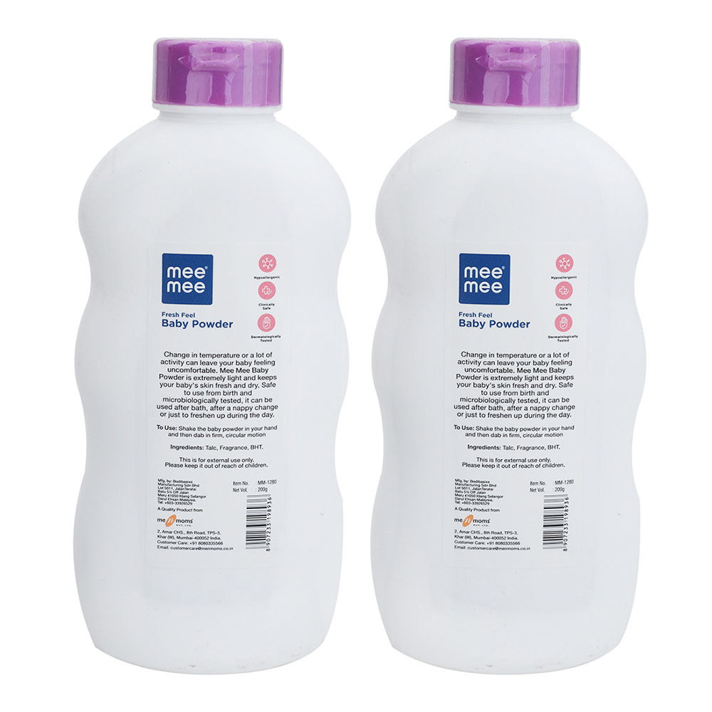Mee Mee Fresh Feel Baby Powder (200G, Pack of 2)