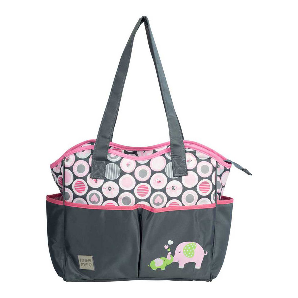 Mee Mee Multipurpose Diaper Bag (Brown/Pink)