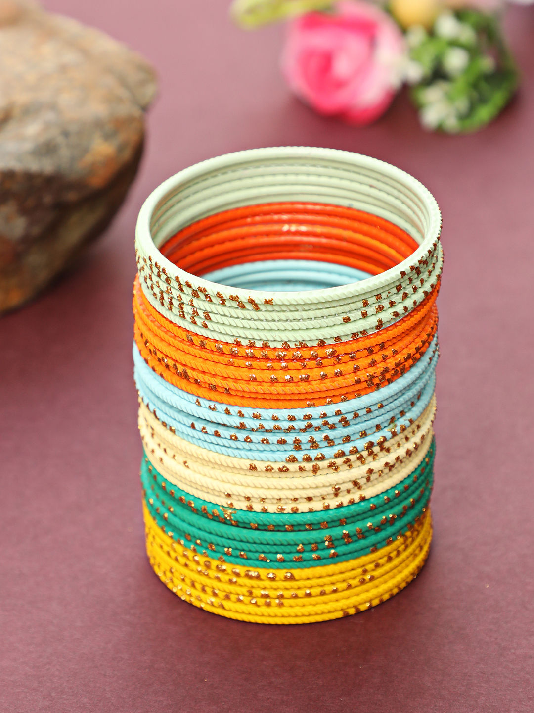 Set Of 24 Solid Handcrafted Bangles
