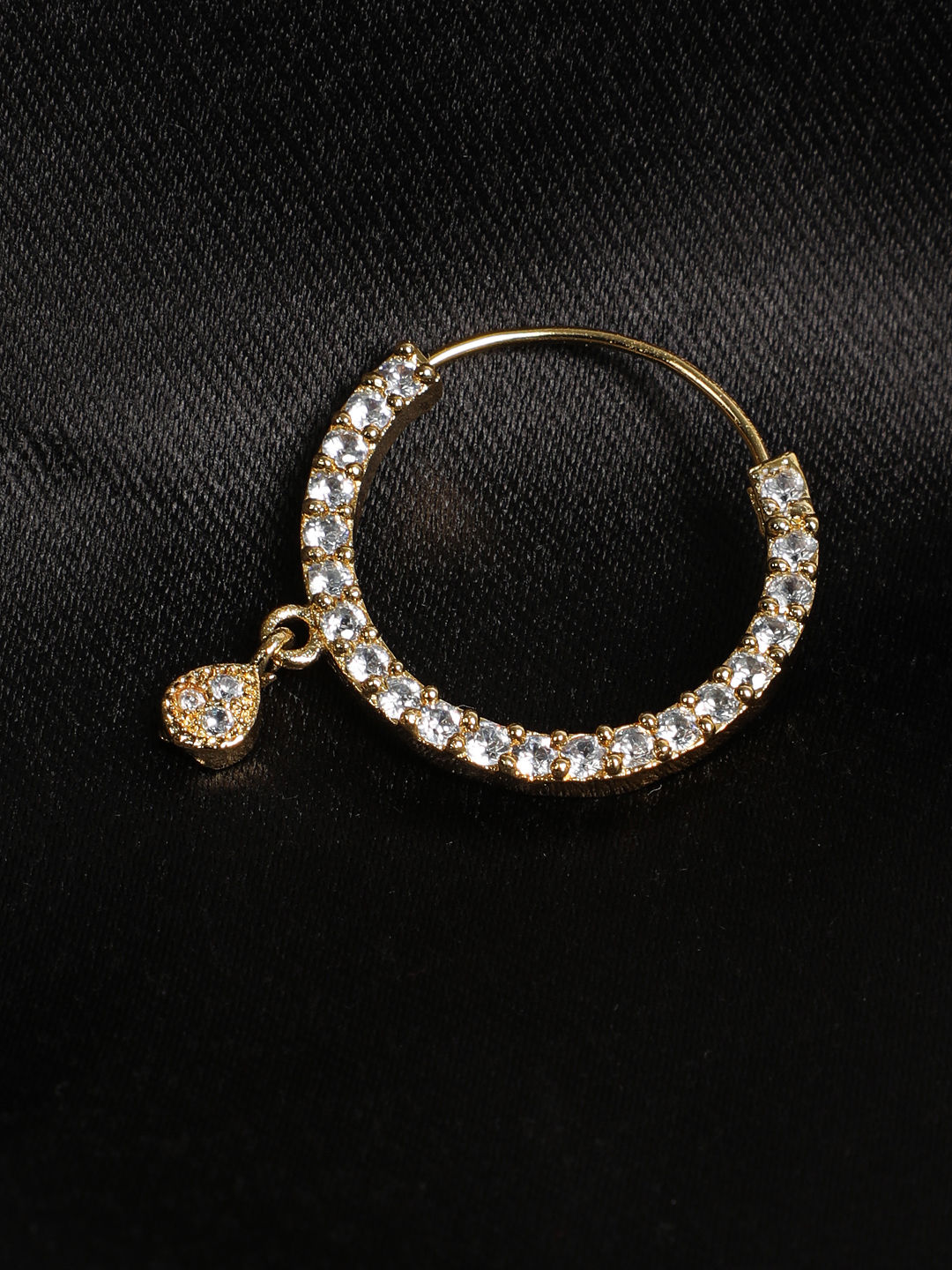 Gold-Plated American Diamond Studded Traditional Nose Pins