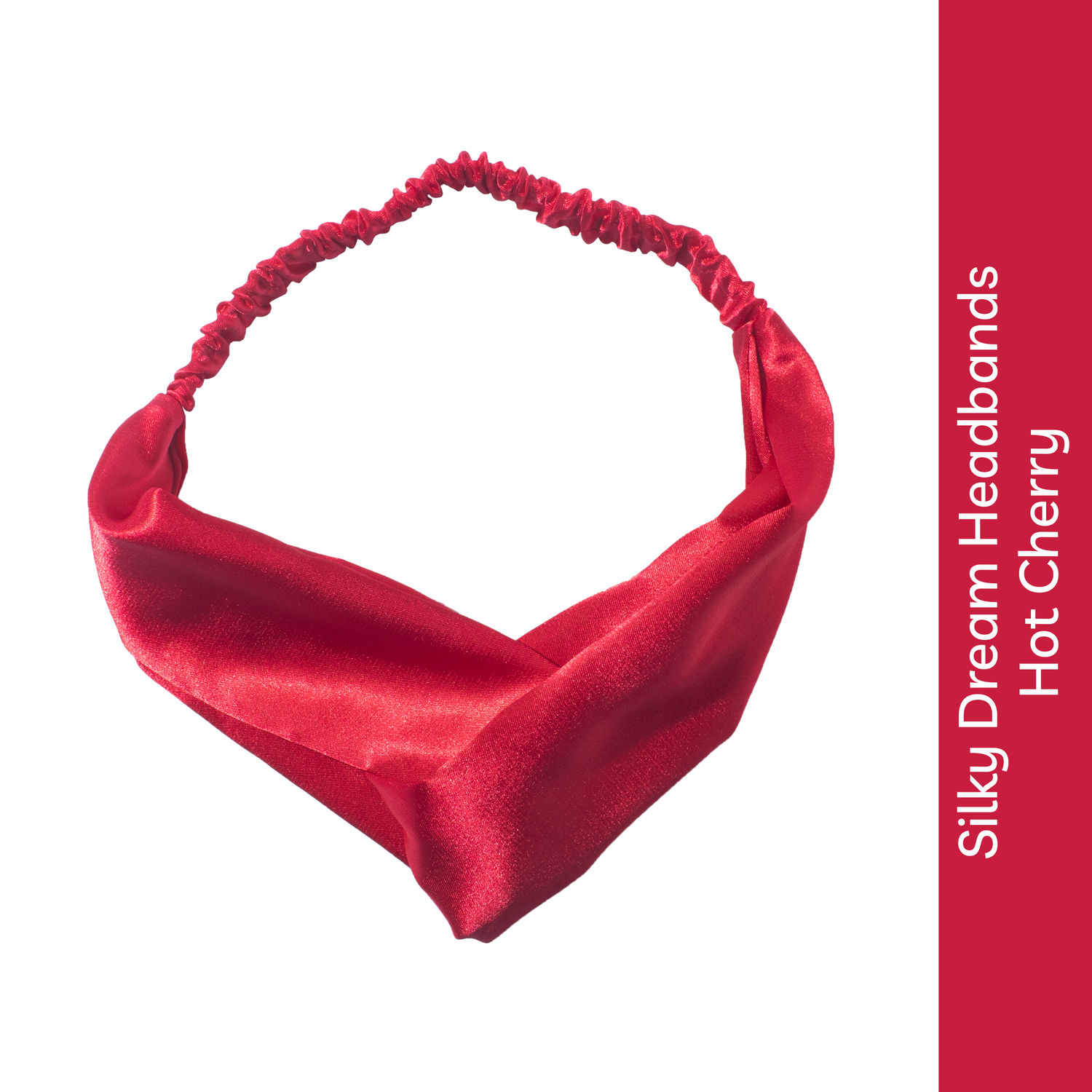 SQ Metallic Satin Hair Band - Hot Cherry - Red
