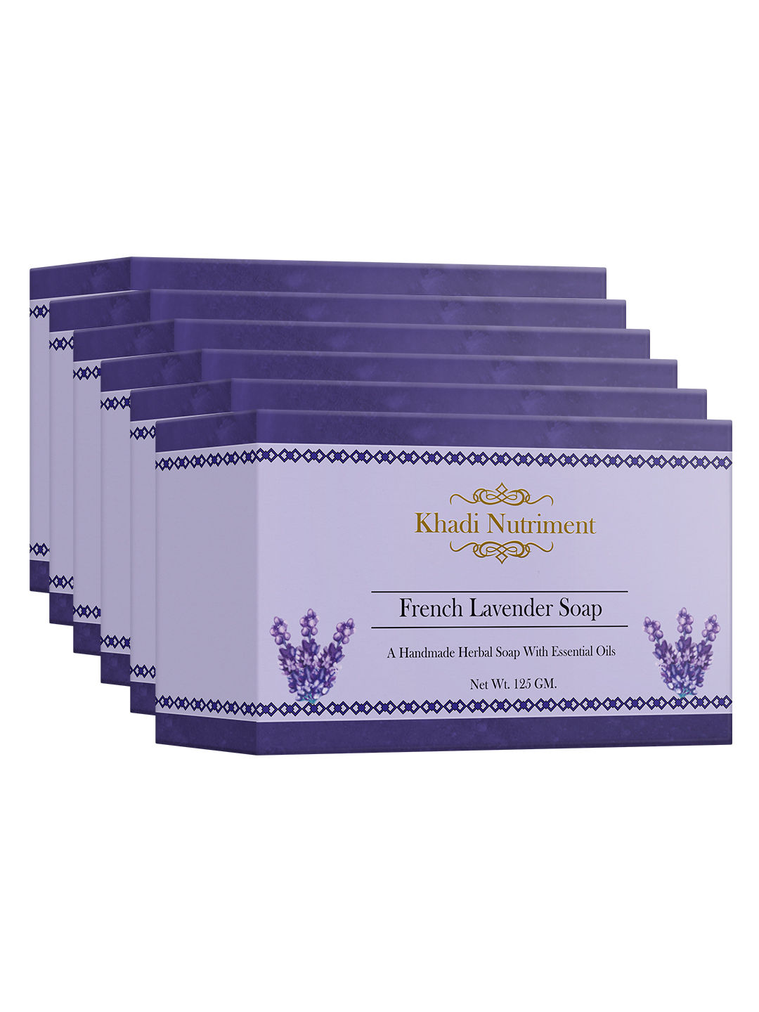 Khadi Nutriment French Lavender Soap,125 gm (Pack of 6)