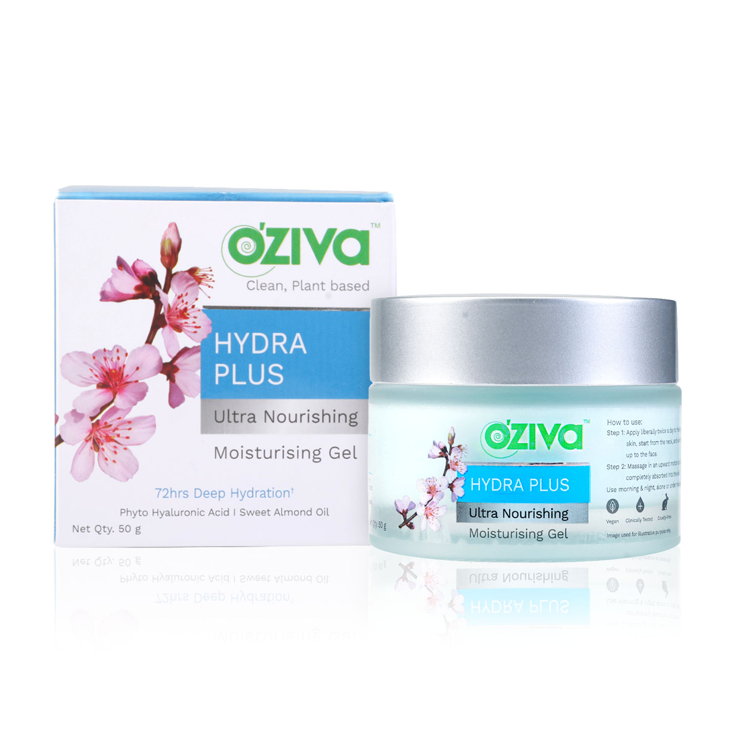 OZiva Hydra Plus Ultra Nourishing Moisturising Gel for Deep Hydration (50 g)