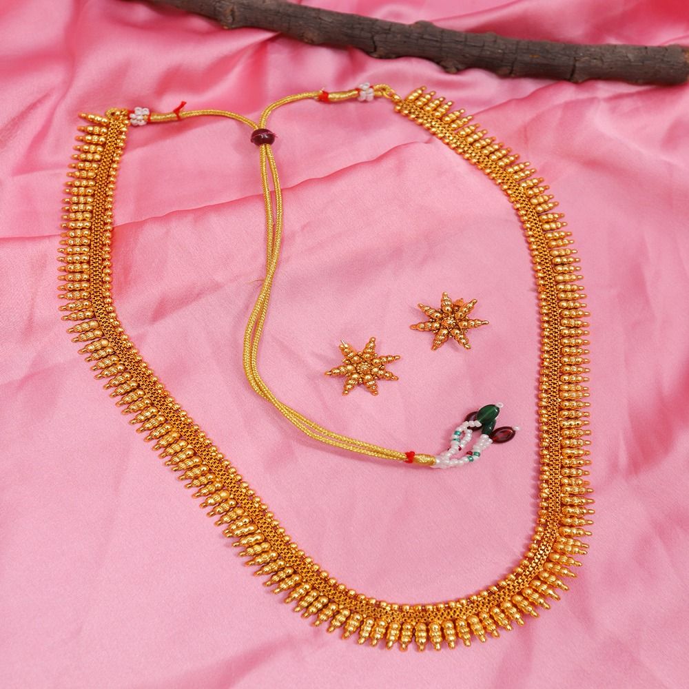 Crunchy Fashion Traditional Gold-Plated Maharani Haar Necklace With ...
