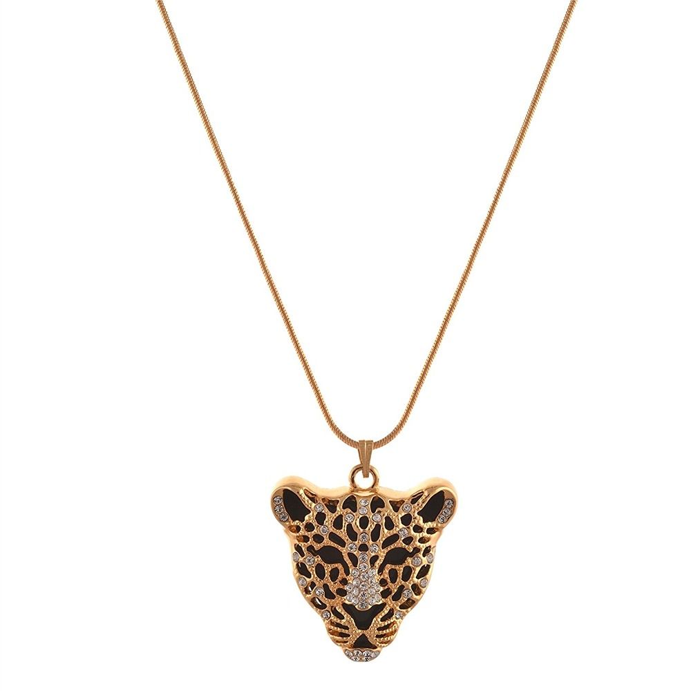 Crunchy Fashion Gold-plated Tiger Design Necklace CFN0686