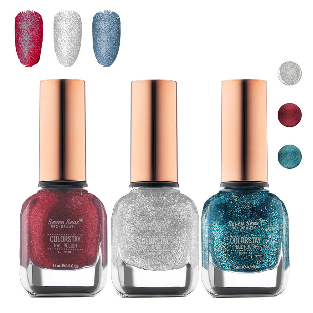 Seven Seas Color Stay Nail Paint Combo (Pack Of 3)