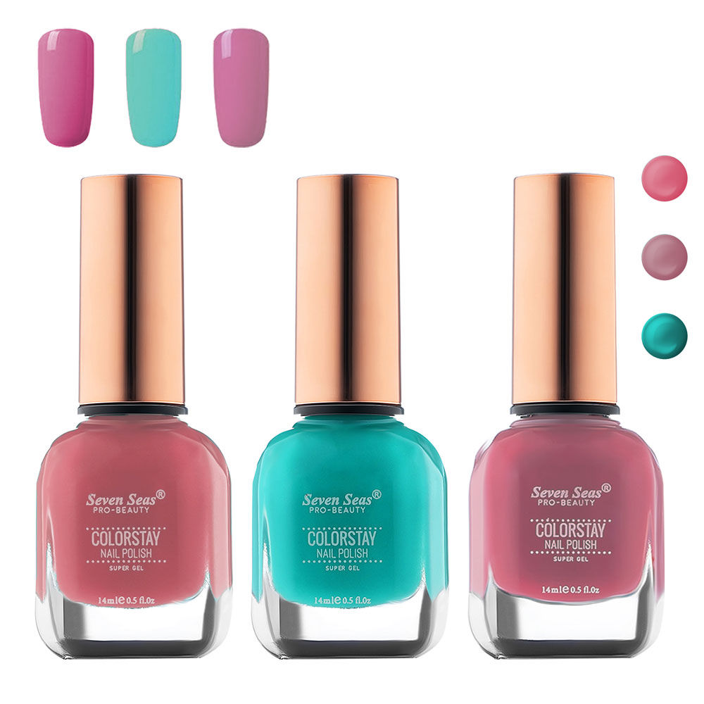 Seven Seas Color Stay Nail Paint Combo (Pack Of 3)