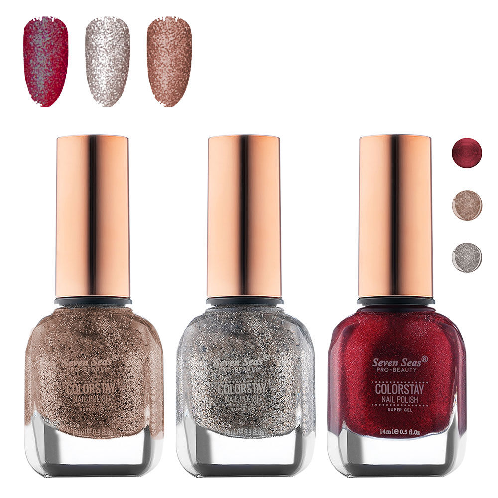 Seven Seas Color Stay Nail Paint Combo (Pack Of 3)